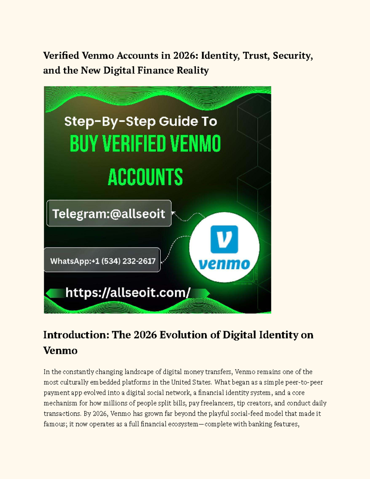 Buying Verified Venmo Accounts: A Step-by-Step Guide - Studocu