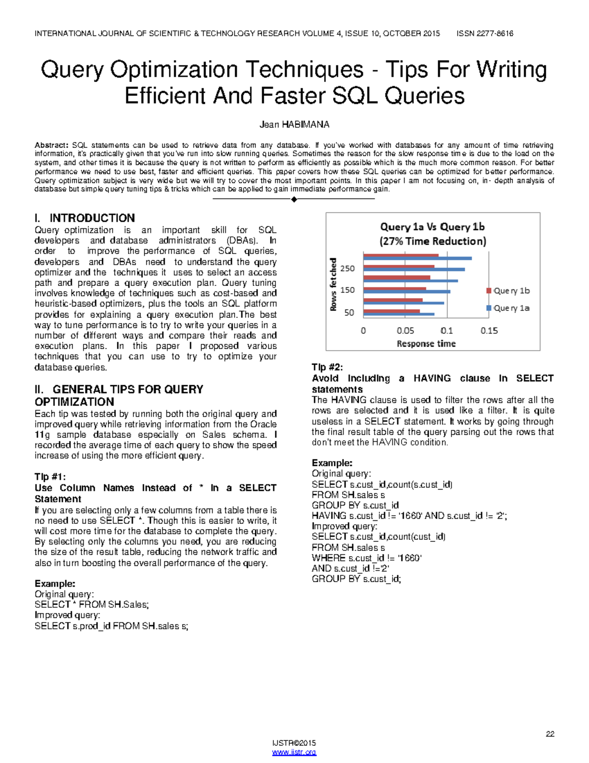 SQL Query Optimization Techniques: Tips for Efficient Queries - Studocu