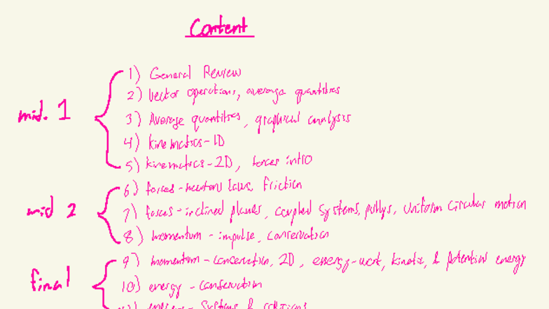 Physics 201 Final Exam Study Guide: Kinematics & Energy Concepts - Studocu