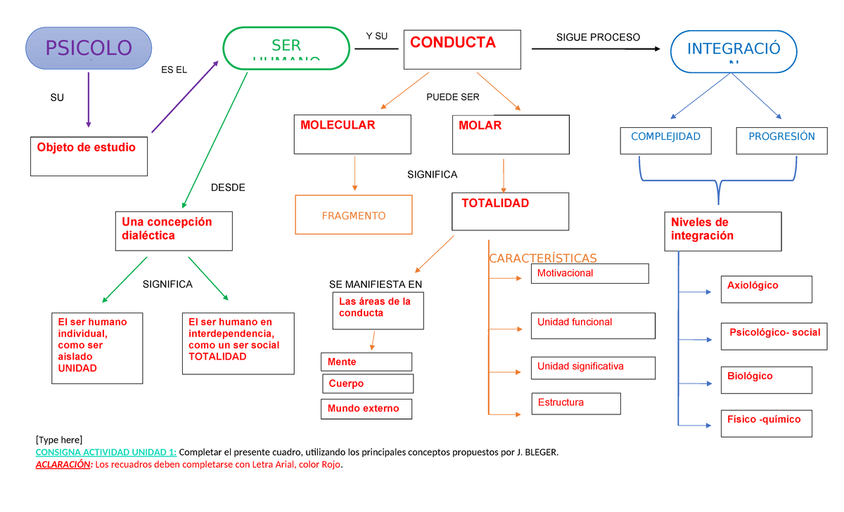 PSICO 101: Cuadro de Síntesis de Conceptos de Bleger - Studocu