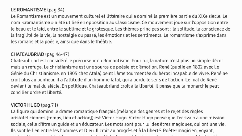 LE ROMANTISME ET LE RÉALISME EN LITTÉRATURE (FR 101) - Studocu