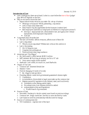 Business Law Exam 2 - Study guide exam 2 - BUSINESS LAW EXAM 2 ...