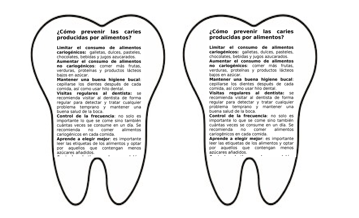 Cómo Prevenir las Caries Causadas por Alimentos Cariogénicos - Studocu