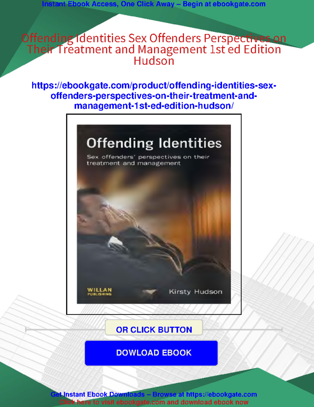 Offending Identities: Perspectives on Treatment & Management of Sex ...