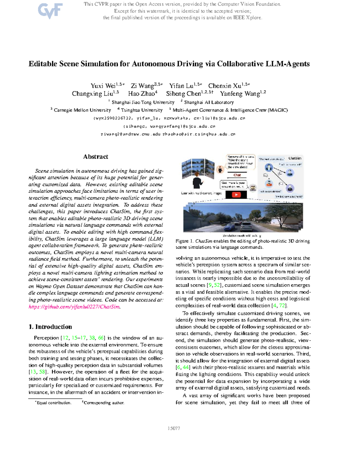 Editable Scene Simulation for Autonomous Driving via Collaborative LLM ...