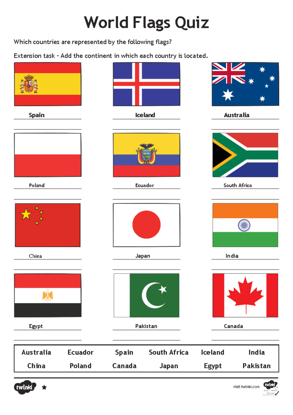 TASK 1 Flags removed - practica - World Flags Quiz Which countries are ...
