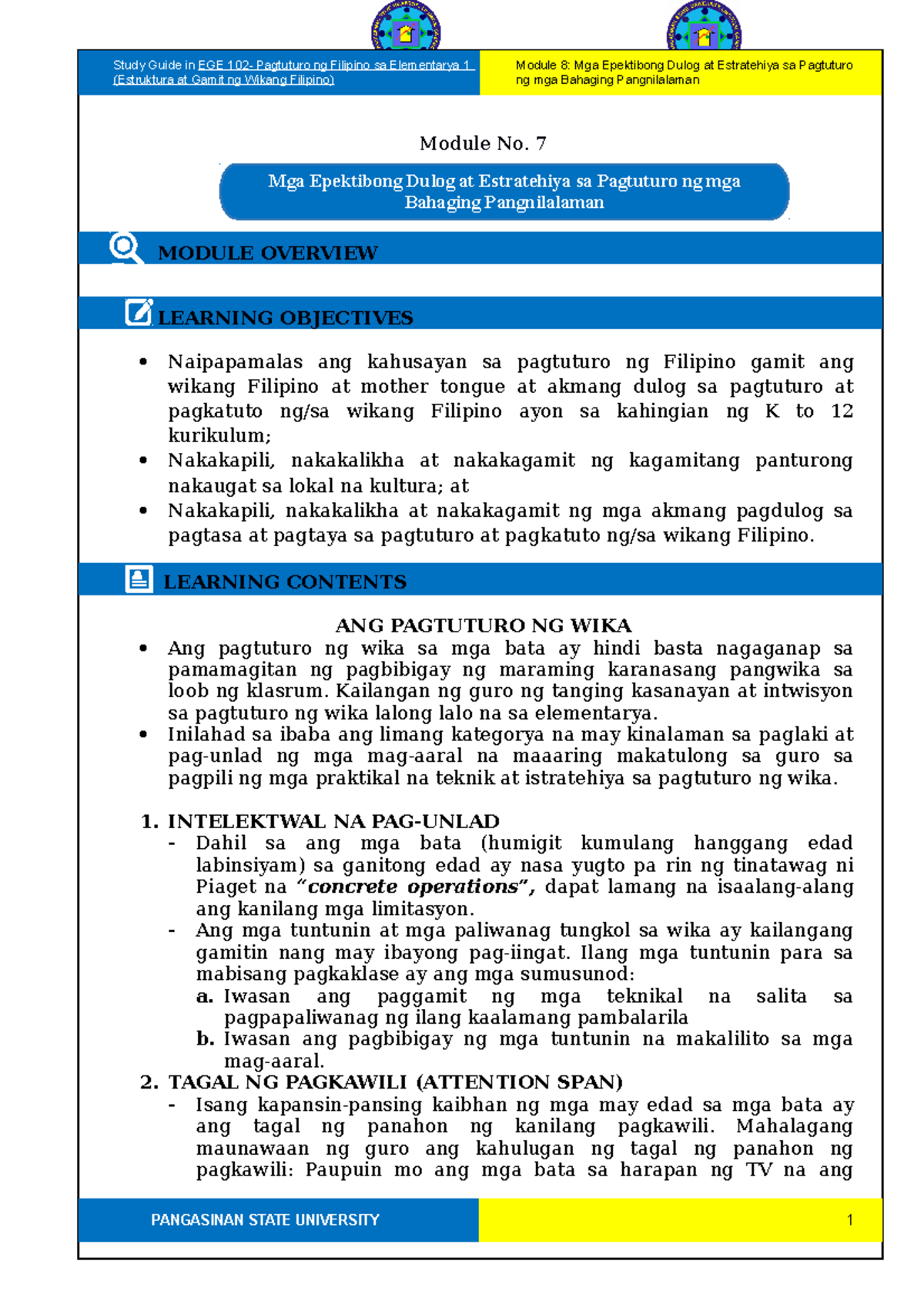 Topic 8: Mga Epektibong Dulog at Estratehiya sa Pagtuturo ng Wika - Studocu