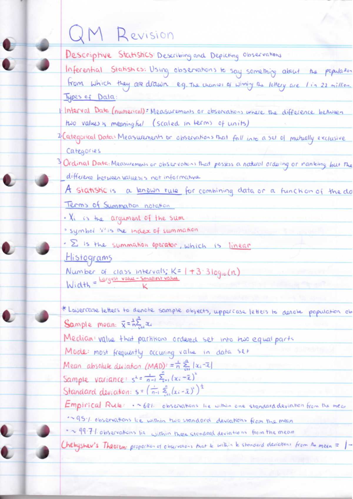 QM Lecture Summary Notes - H1 by Jonathan Thong - Studocu