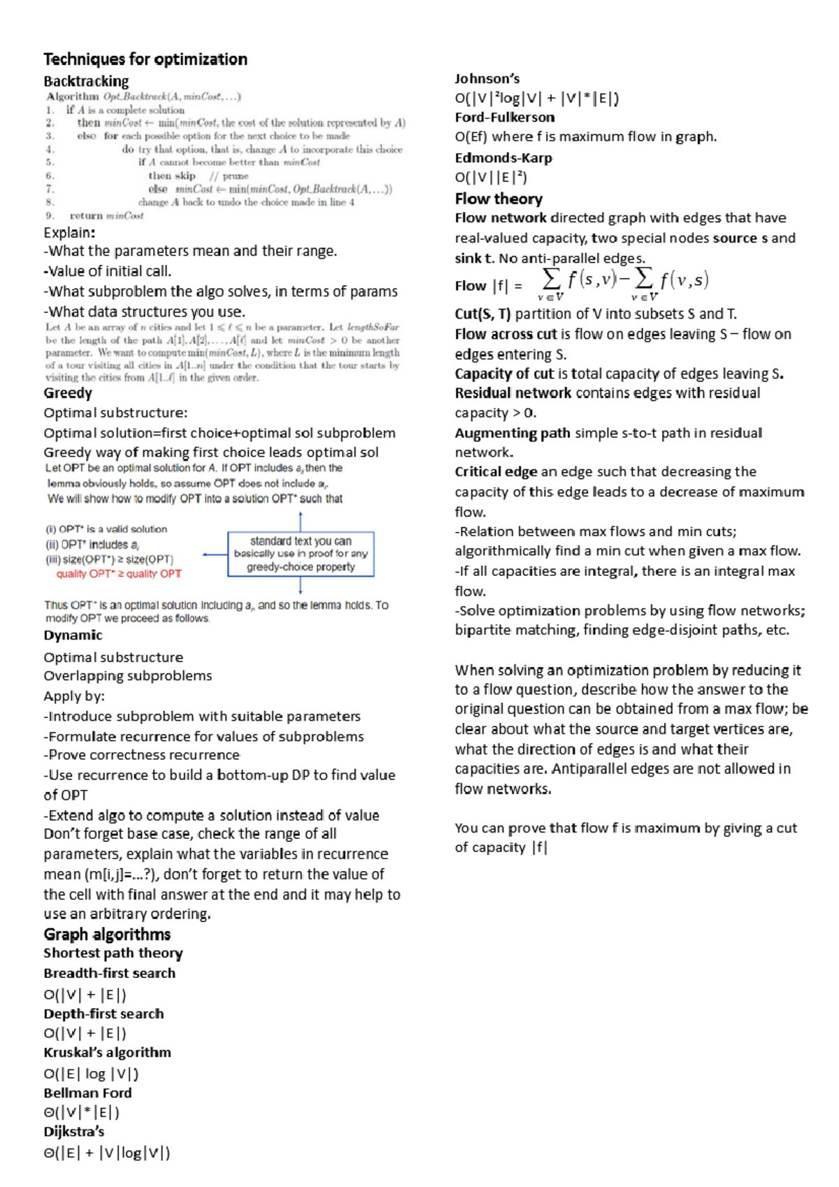 Algorithms Cheat Sheet for Quick Reference - Studeersnel