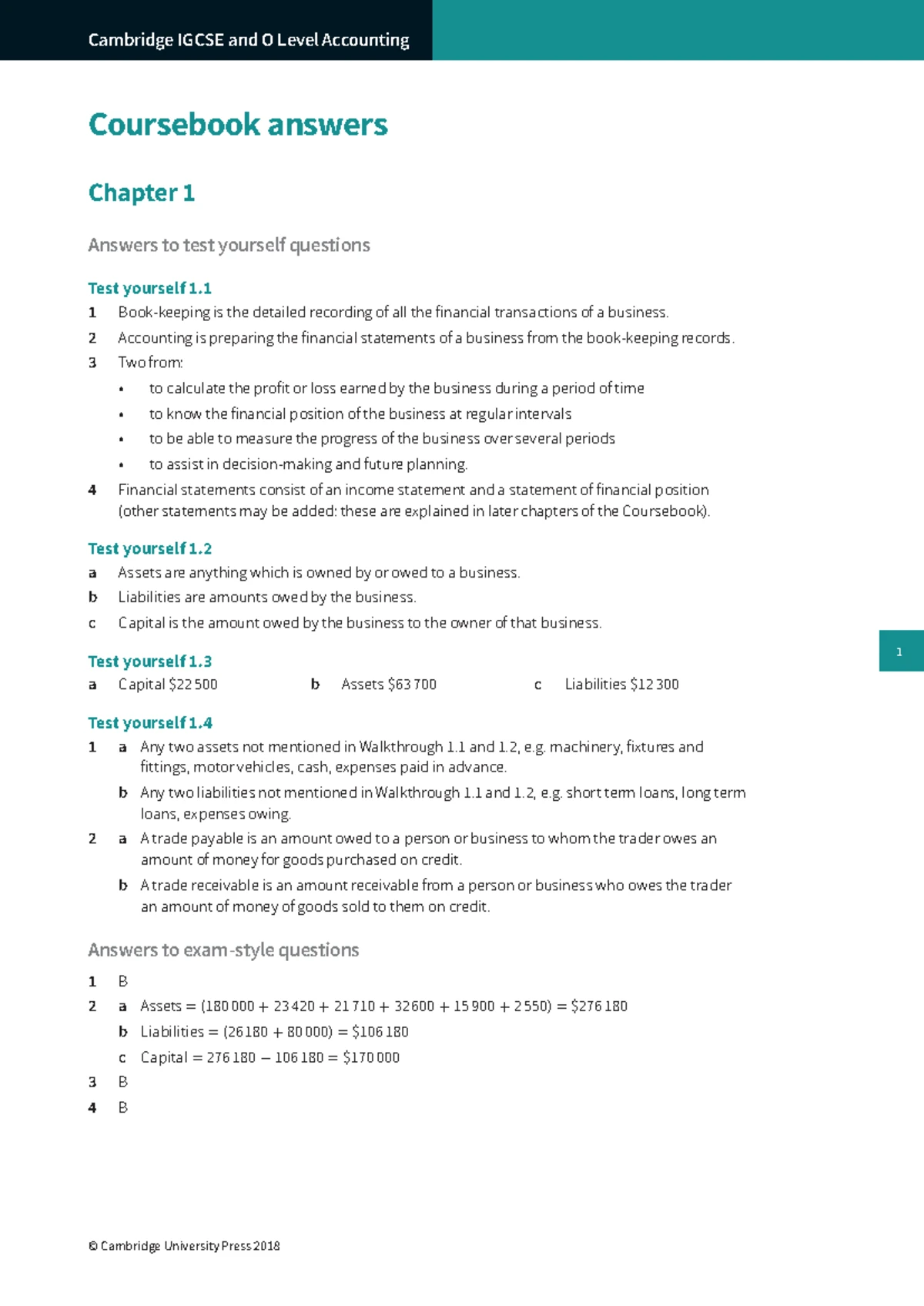 Chapter Answers for Accounting (CB 2nd Ed) - Cambridge 2 - Studocu