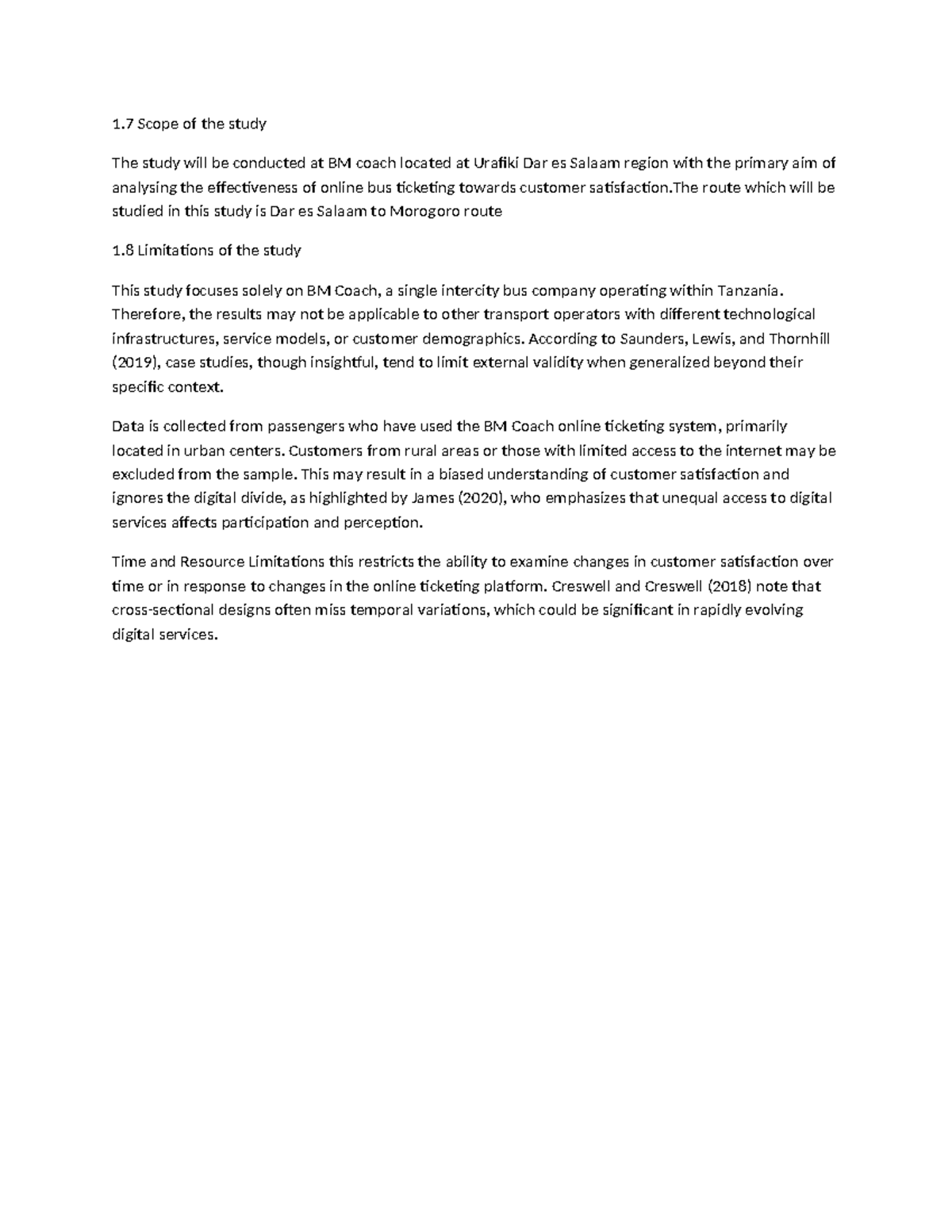 BM Coach Case Study: Limitations of Online Ticketing Analysis - Studocu