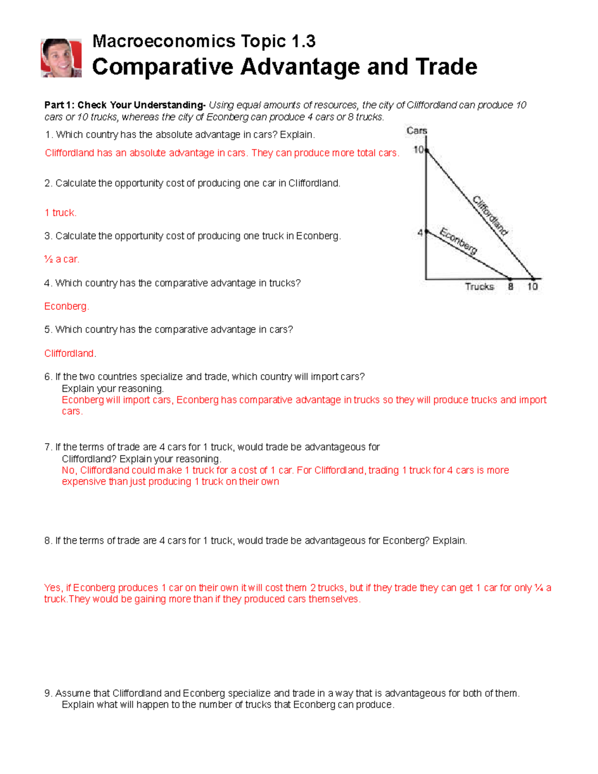 Macro 101: Topic 1.3 - Comparative Advantage & Trade Analysis - Studocu