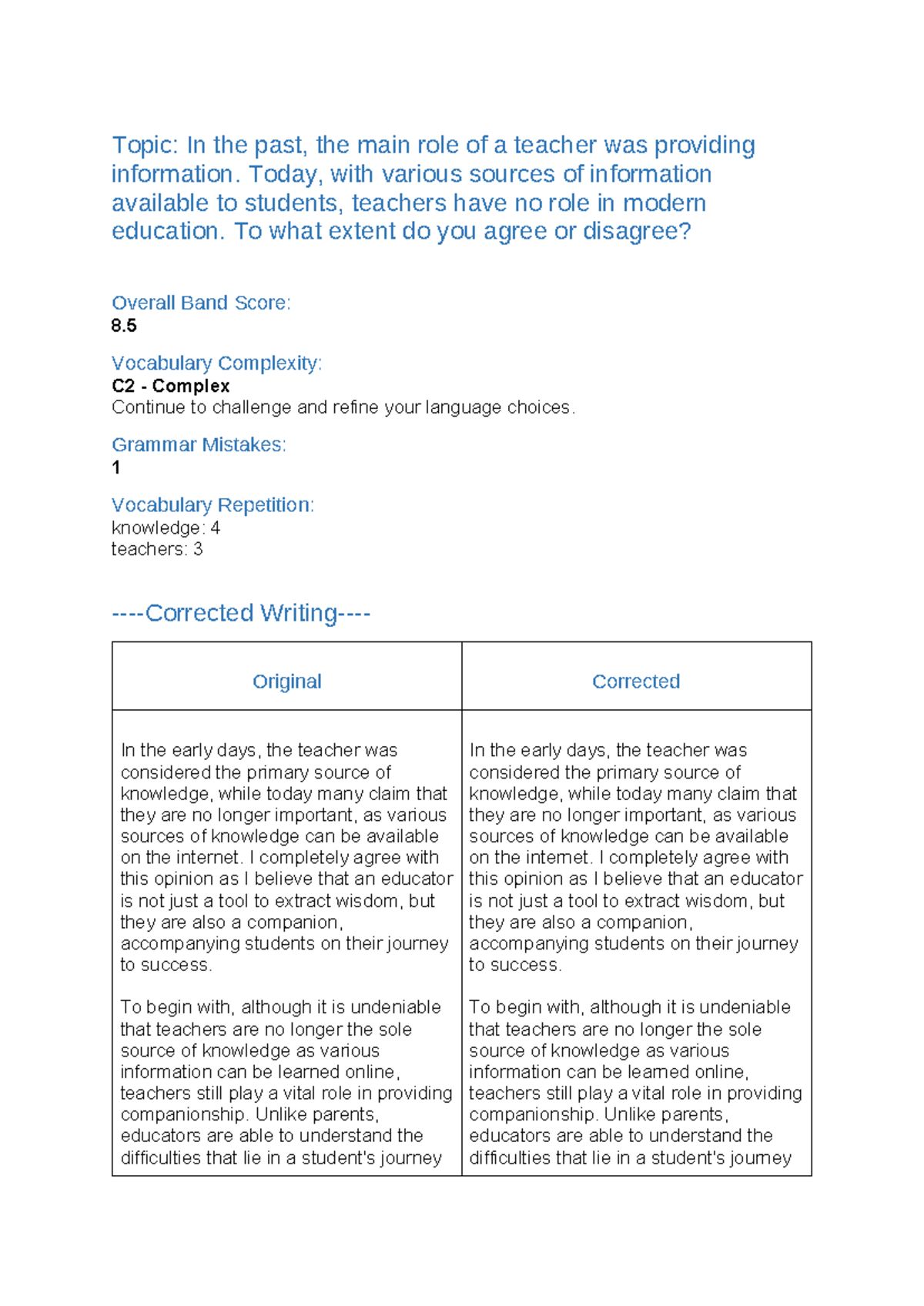 ENG101 Essay: The Evolving Role of Teachers in Modern Education - Studocu