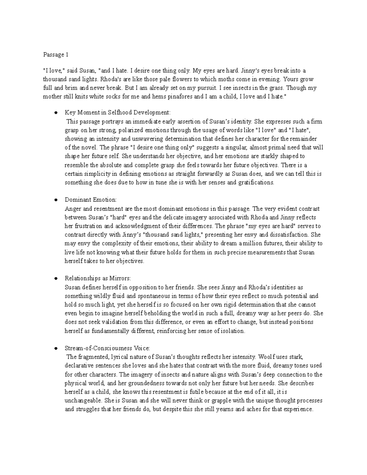Character Analysis of Susan in Virginia Woolf’s The Waves (ENG 201 ...