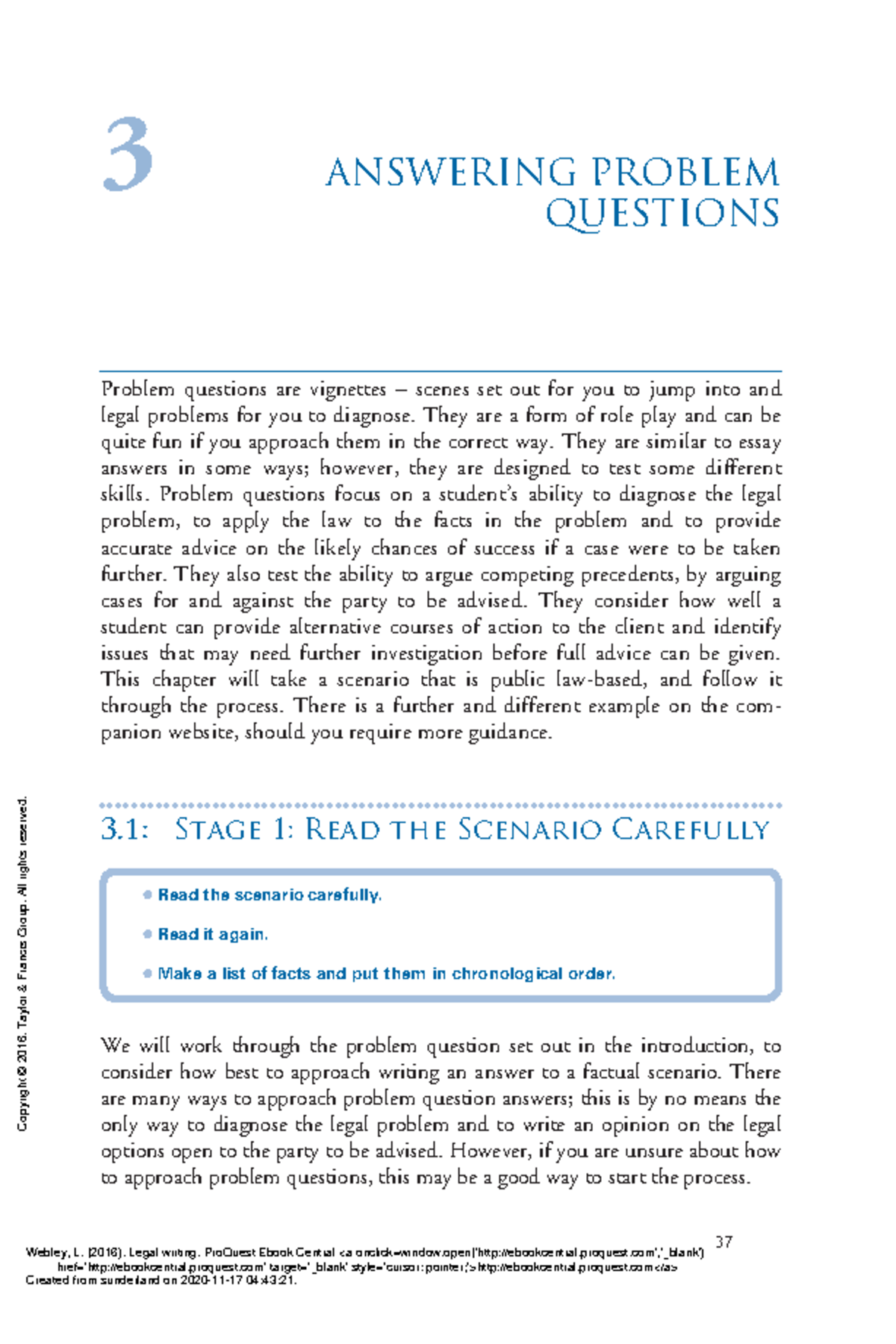 Legal Writing - Chapter 3: Effectively Answering Problem Questions ...