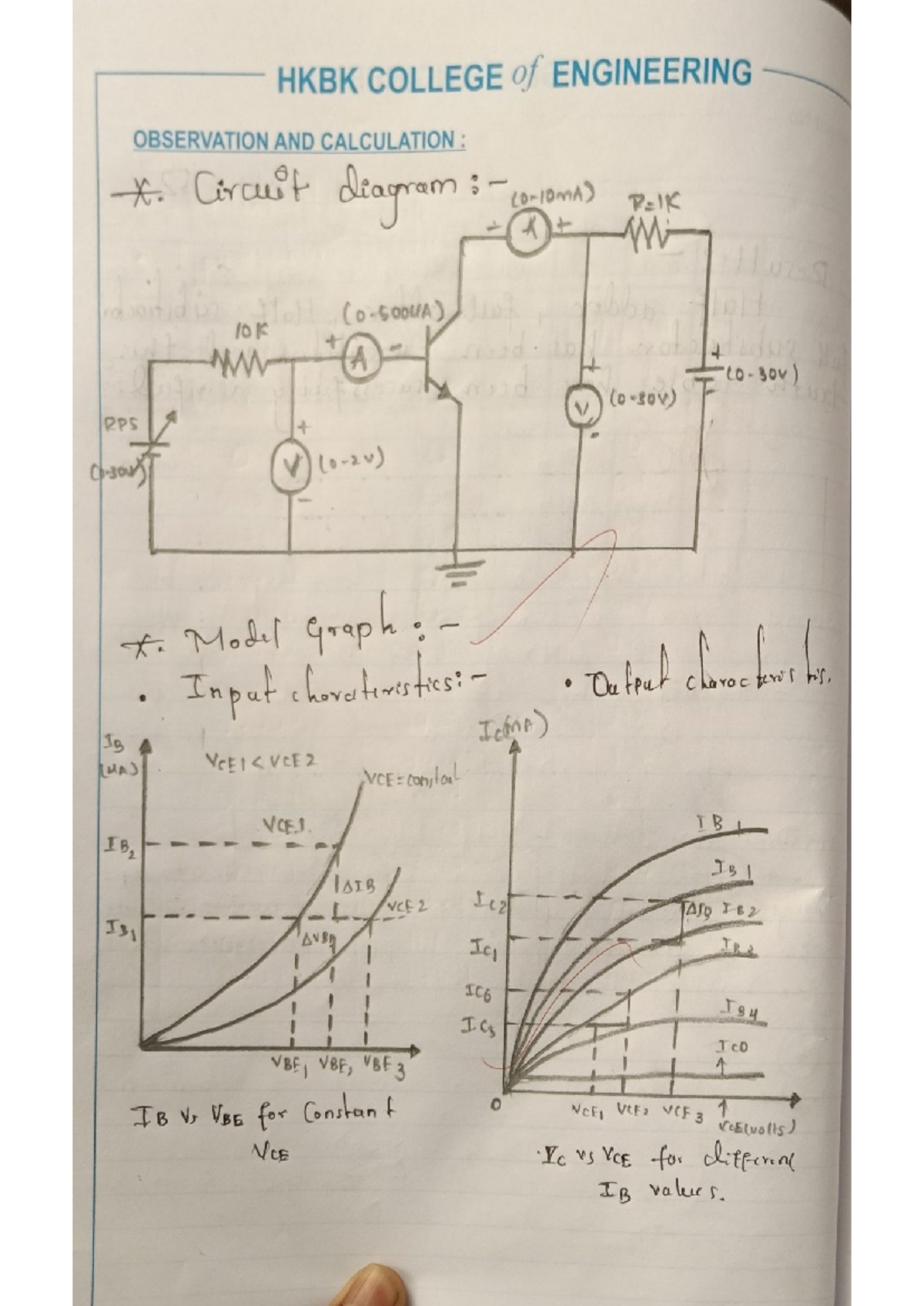 HKBK COLLEGE of ENGINEERING Experiment 06: BJT Characteristics Analysis ...