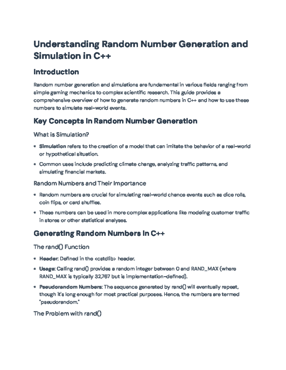 Understanding Random Number Generation and Simulation in C++ ...