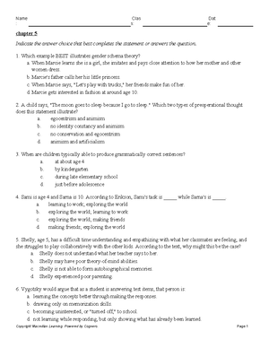 Chapter 9 - study guide - : s: e: chapter 9 Indicate the answer choice ...