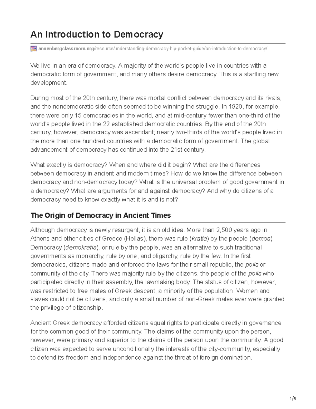 Understanding Democracy: Analyzing Its Principles and Challenges - Studocu