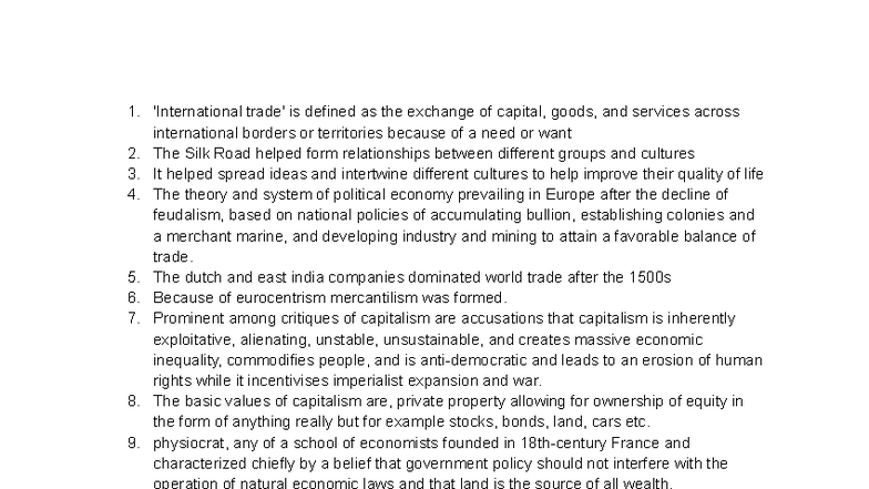 Chpt 7 Study Notes: Economic Systems & Imperialism Insights - Studocu