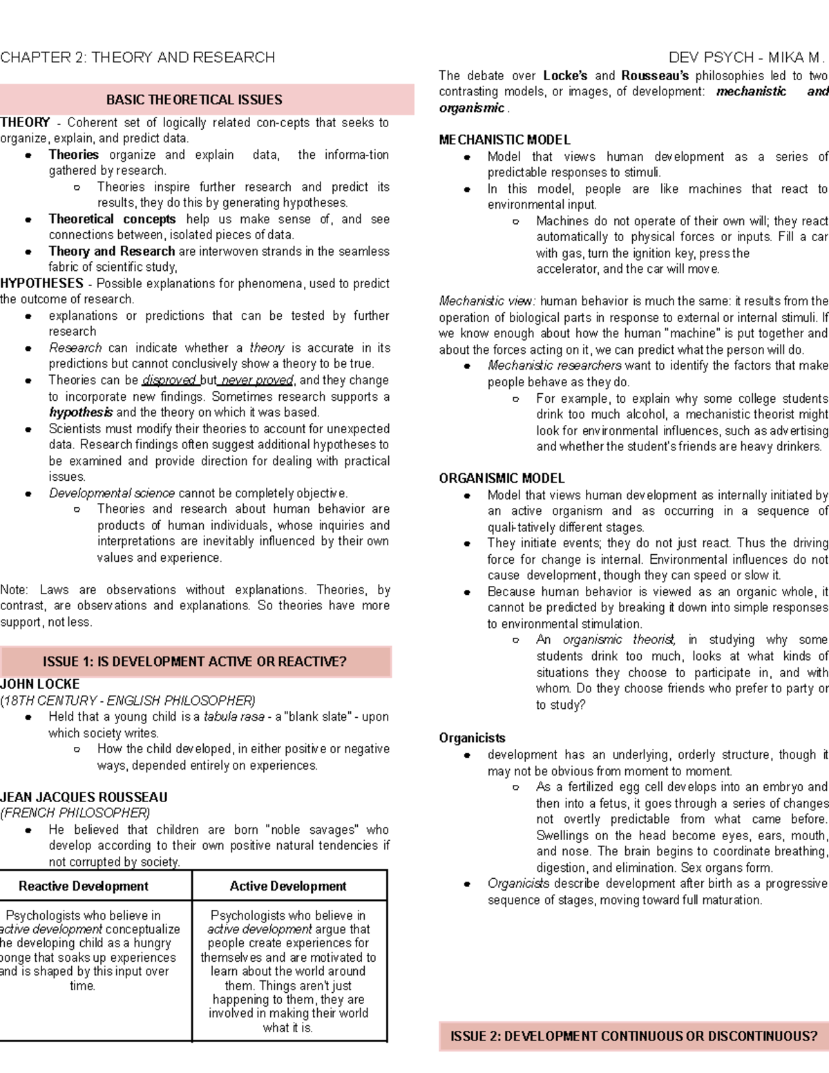 Chapter 2: Theories of Development and Research Insights - Studocu