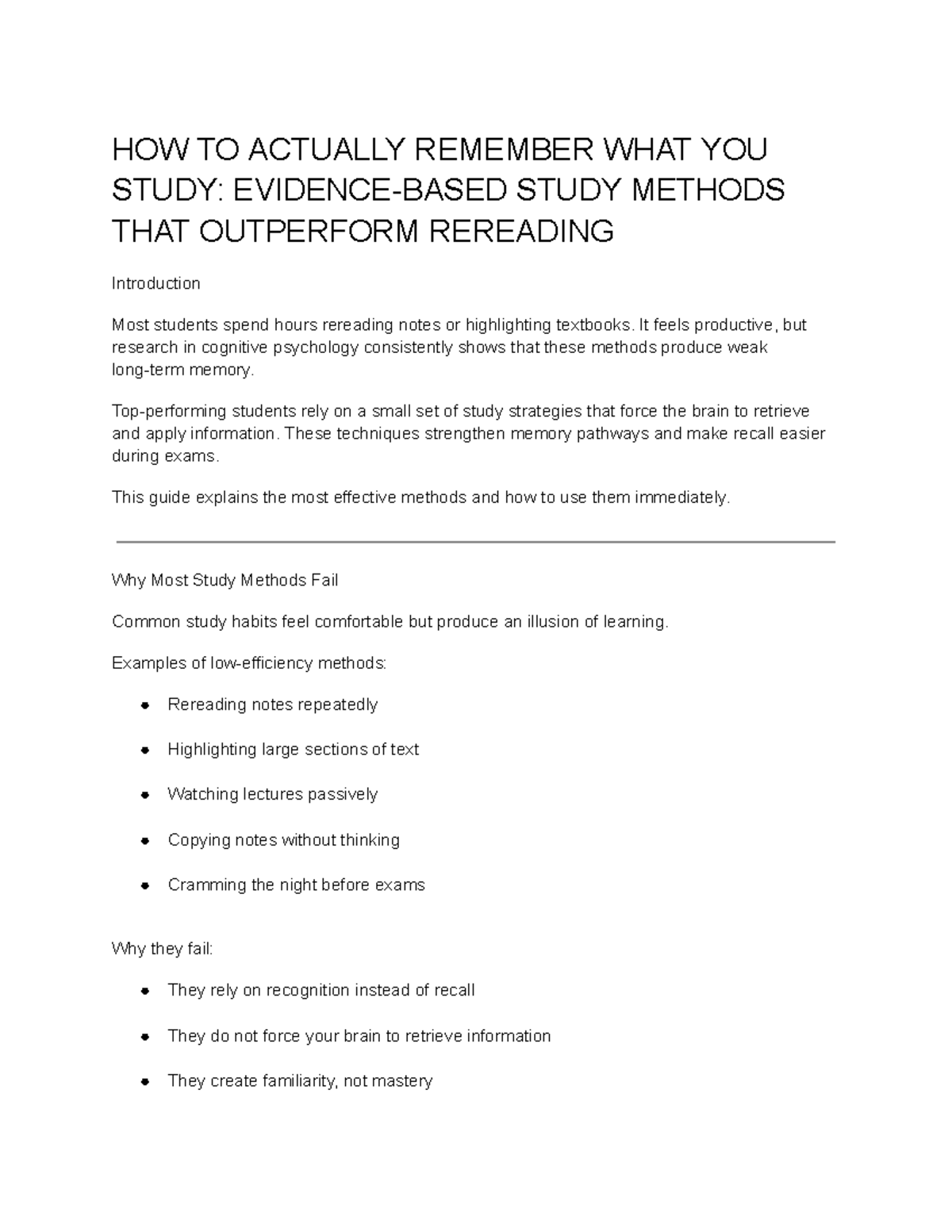 Effective Study Techniques: Evidence-Based Methods to Enhance Retention ...