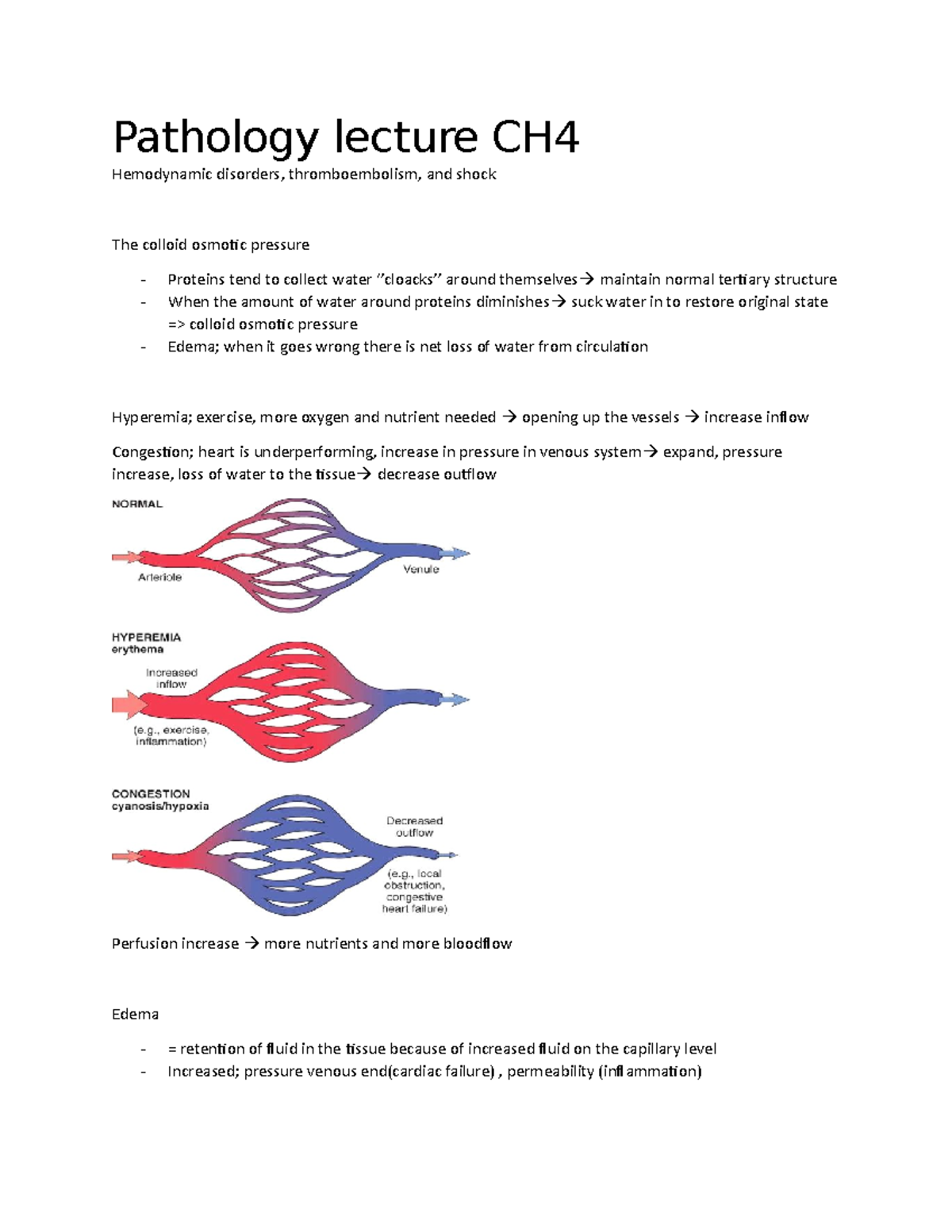 Pathology Lecture CH4: Understanding Hemodynamic Disorders and Shock ...