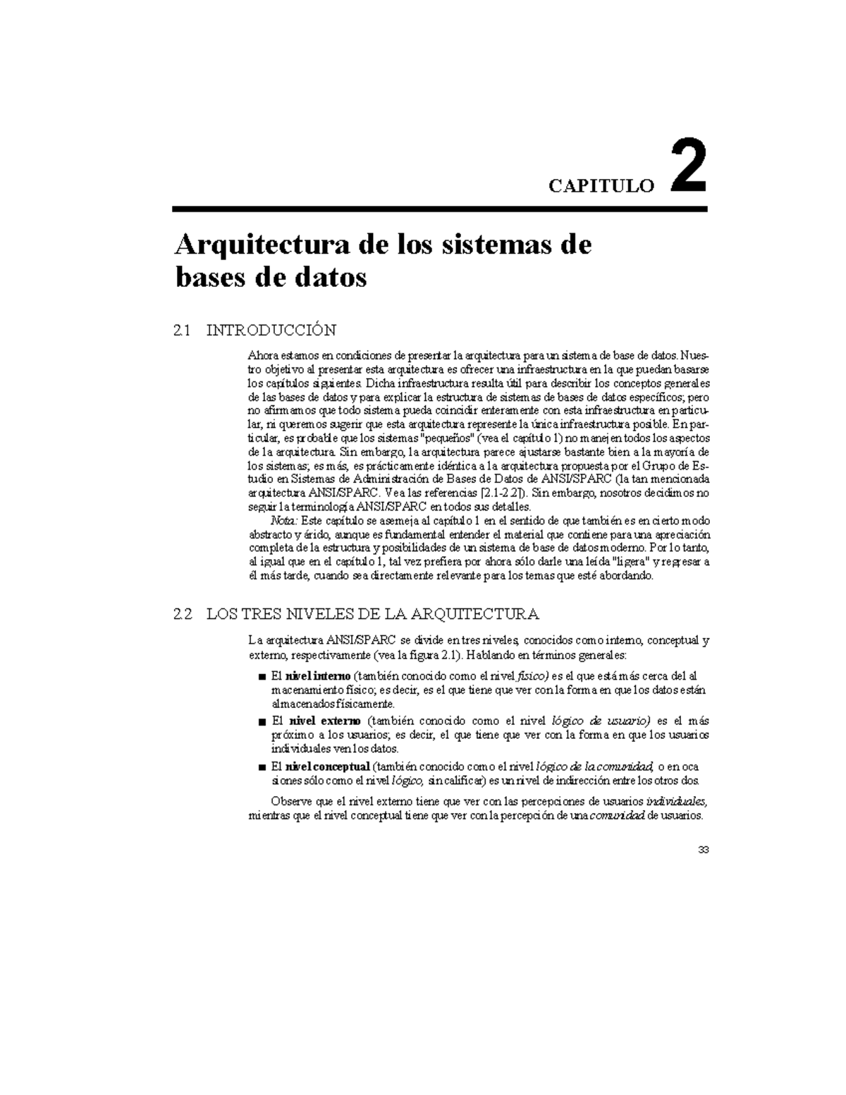 Cap.2. Arquitectura de los Sistemas de base de datos - CAPITULO 2 Arquitectura de los sistemas ...