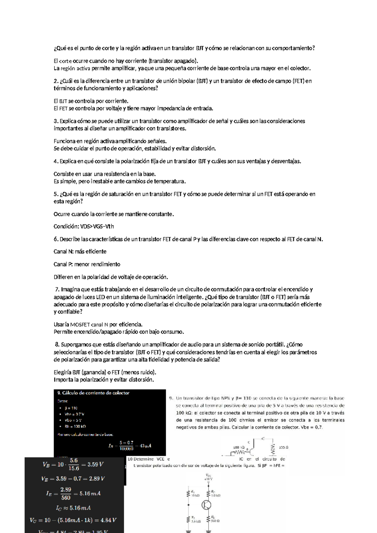 Circuitos RR - Apuntes sobre Transistores BJT y FET - Studocu
