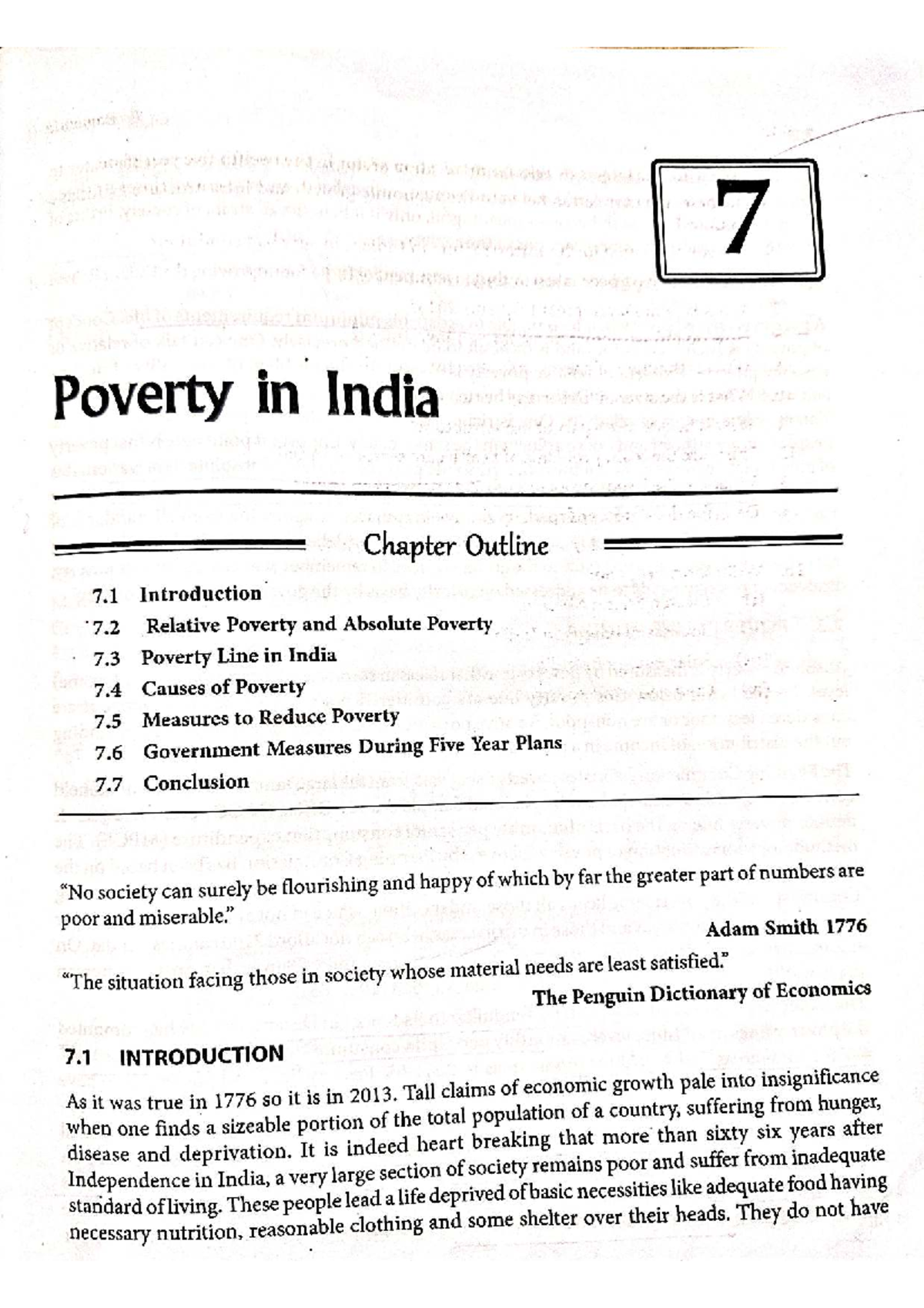 Poverty in India: Chapter Outline and Key Insights (ECO 101) - Studocu