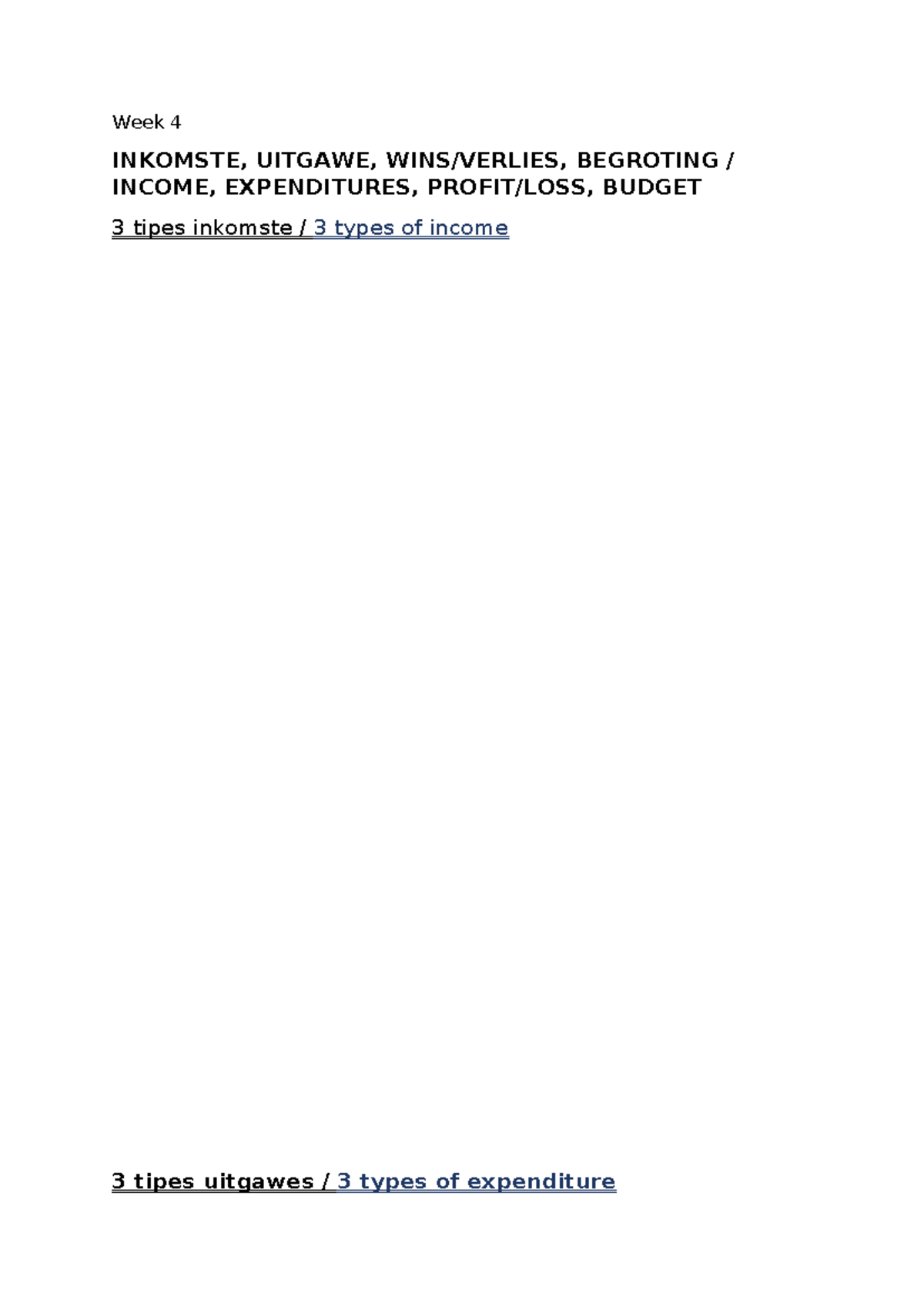 W4 Income, Expenditure, Profit & Loss Analysis and Budgeting Guide ...