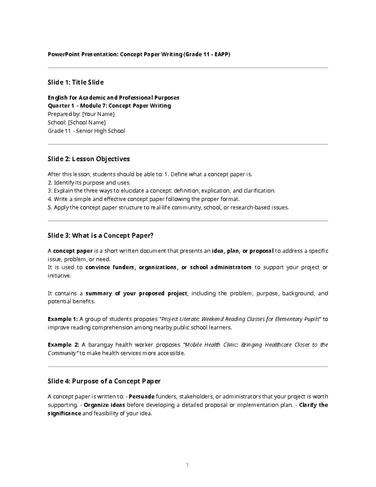 Concept Paper Writing Presentation (Grade 11 EAPP) - Studocu