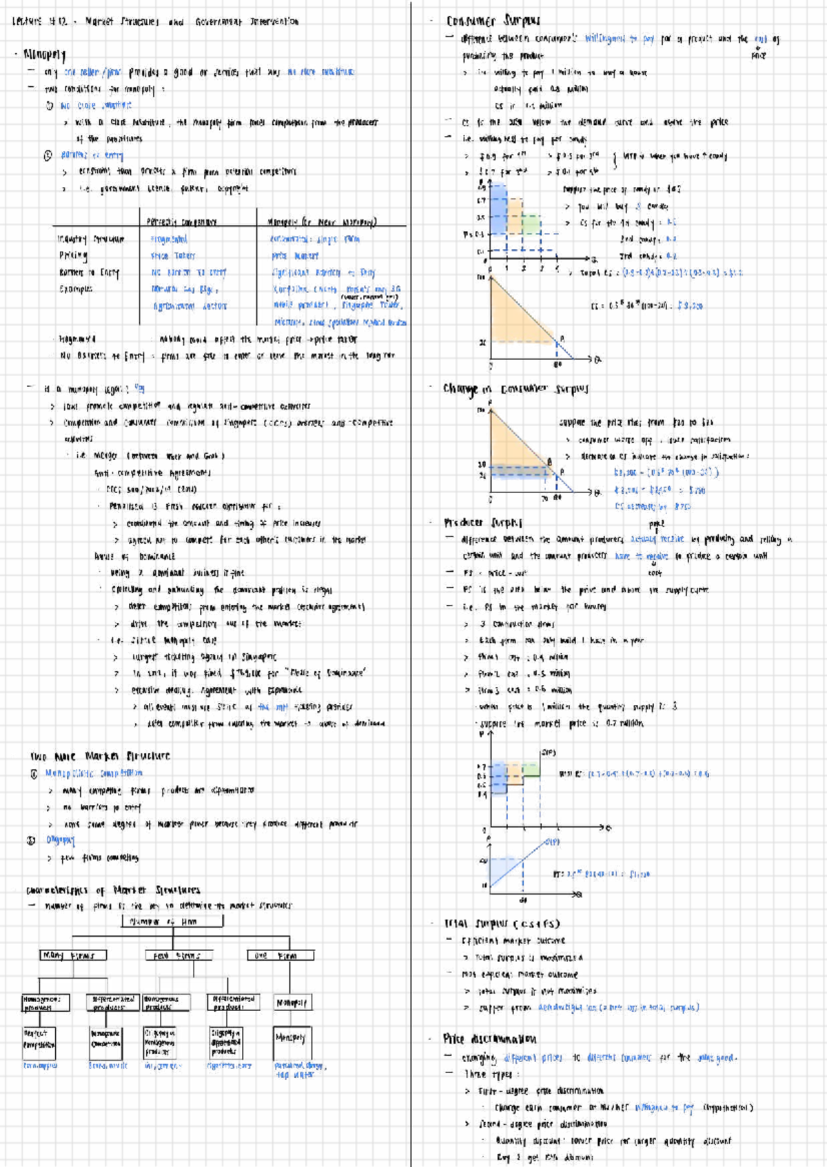 E&S 12: Market Structures & Gov Intervention - Consumer Surplus Analysis - Studocu