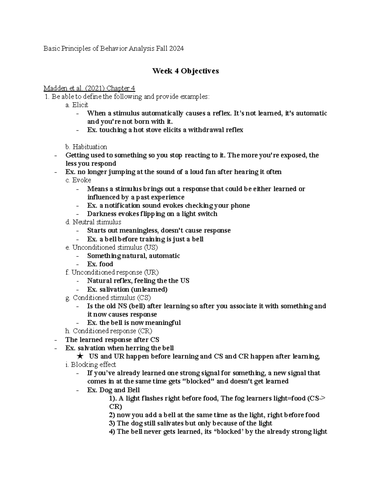Basic Principles of Behavior Analysis: Key Concepts (Fall 2024) - Studocu
