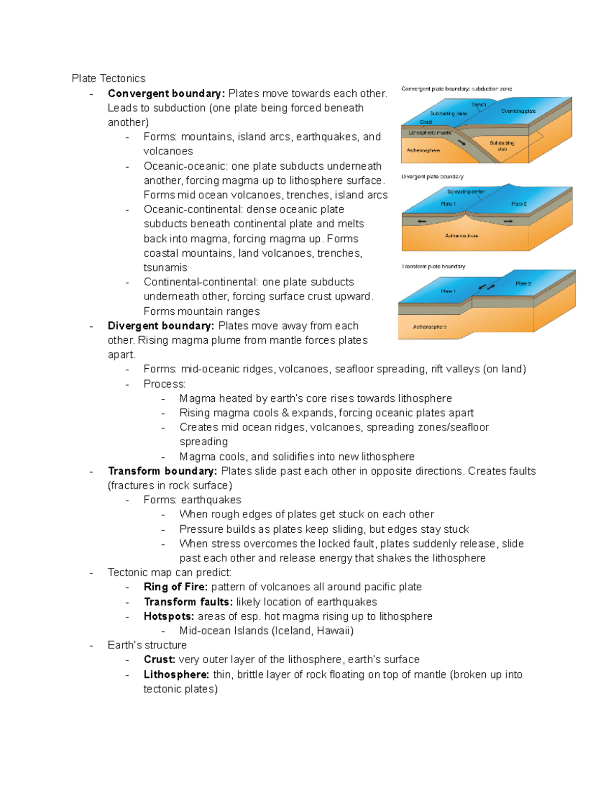 APES Unit 4 Study Guide: Earth's Systems and Plate Tectonics Overview ...