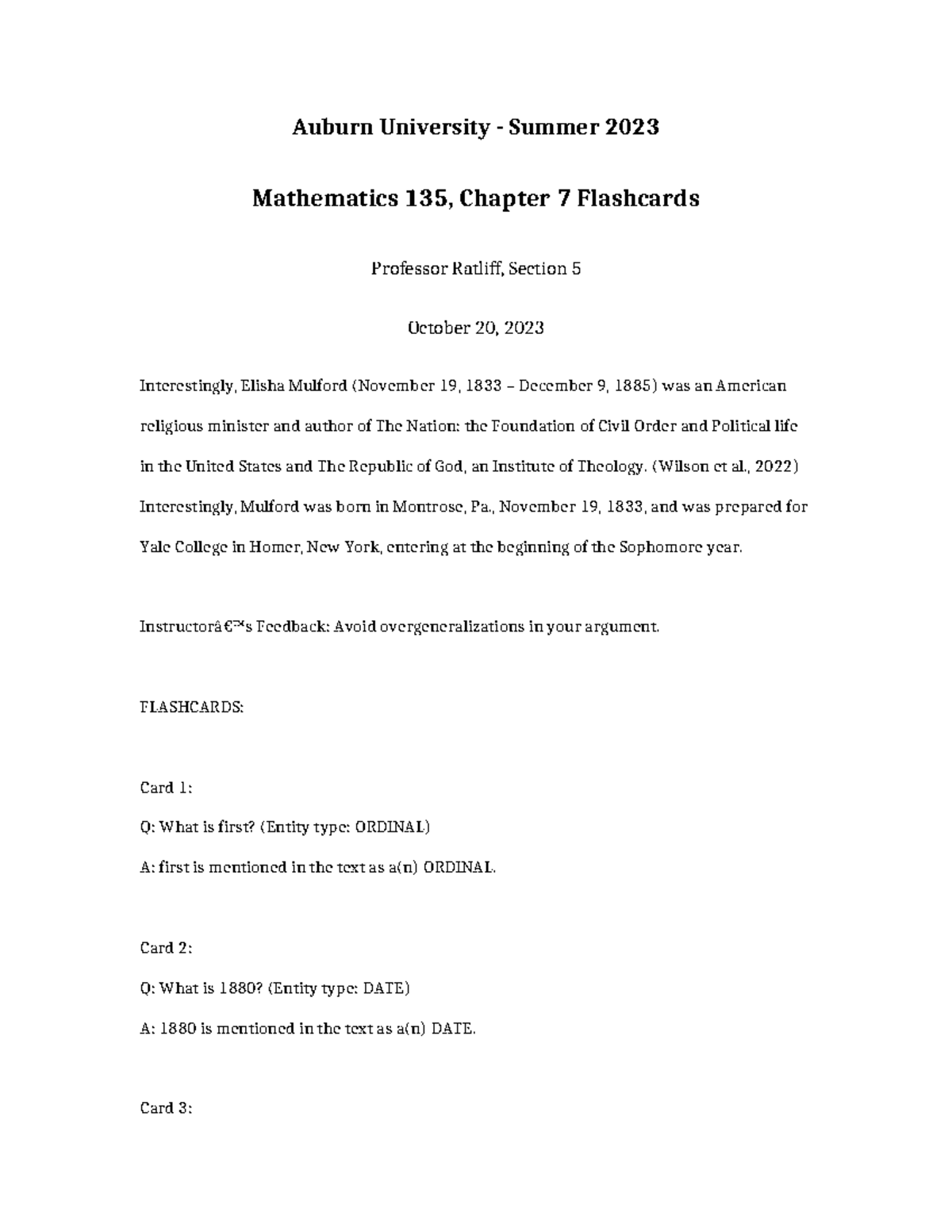 Mathematics 135 Chapter 7 Flashcards - Auburn University - Summer 2023 ...