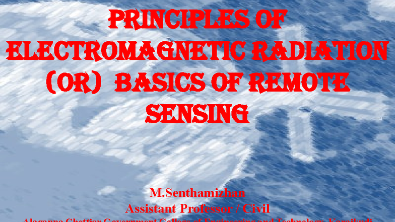 Introduction to Remote Sensing: Principles of Electromagnetic Radiation ...