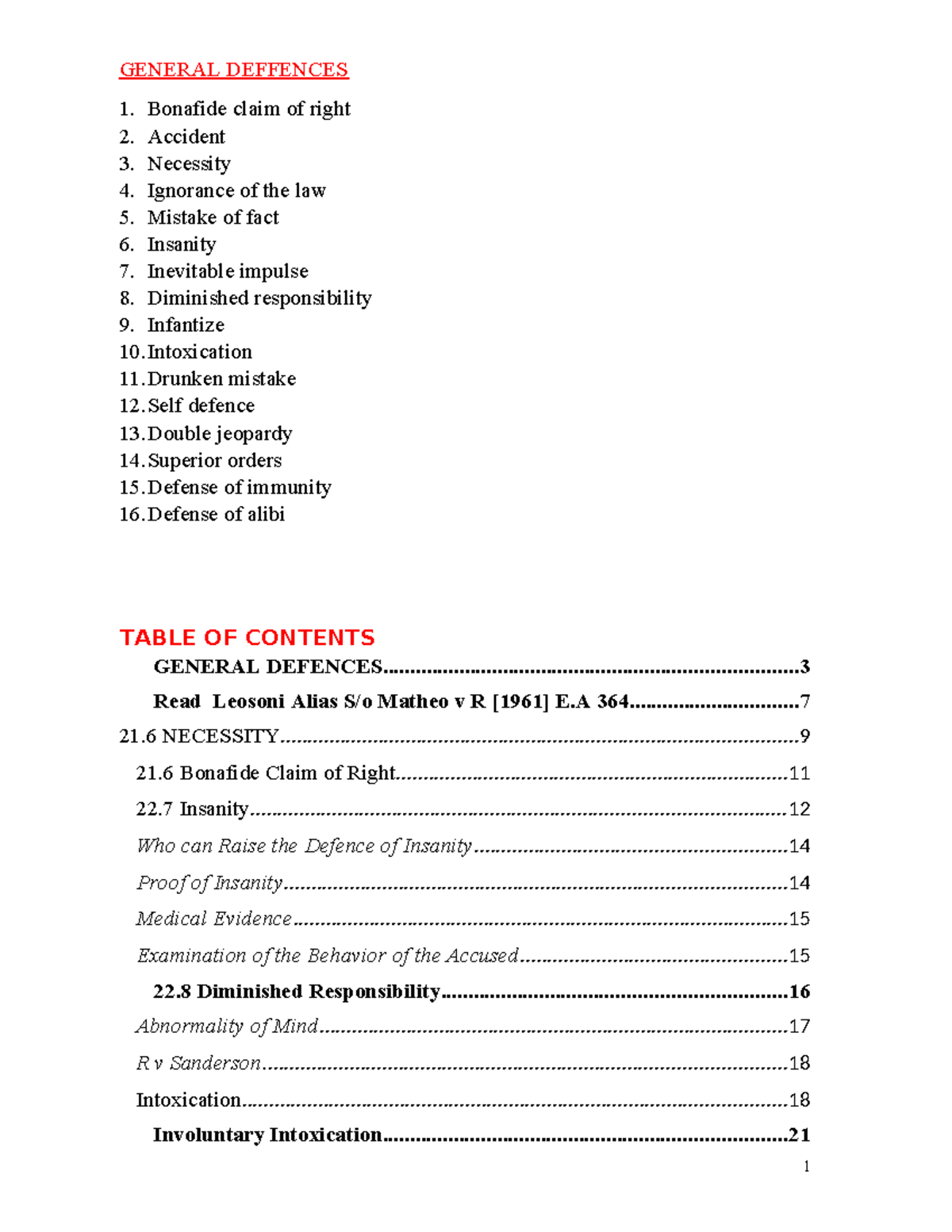 General Defences in Criminal Law: Key Concepts and Case Studies - Studocu