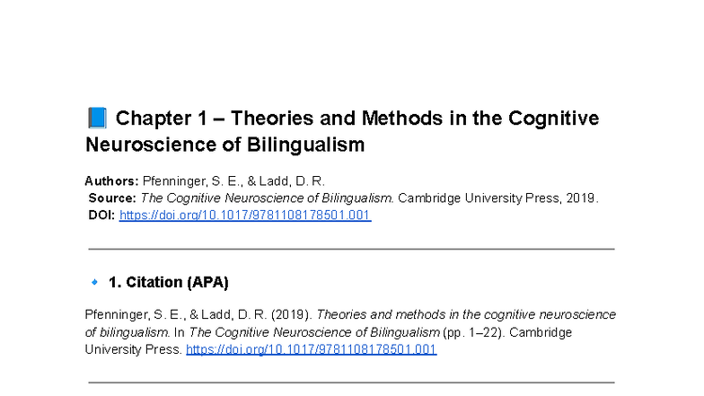 Reading for PSYC 341 - 📘 Chapter 1 – Theories and Methods in the ...