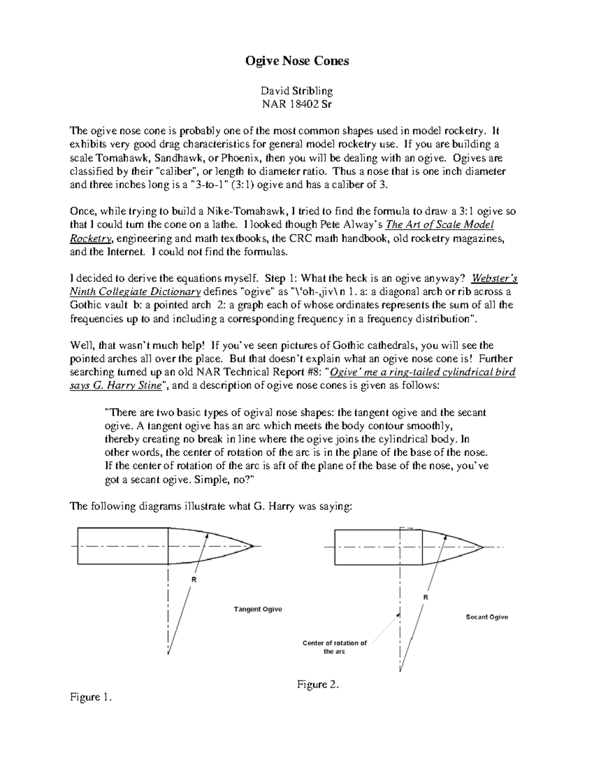 Ogive Nose Cones: Understanding Design & Calculations for NAR 18402 ...