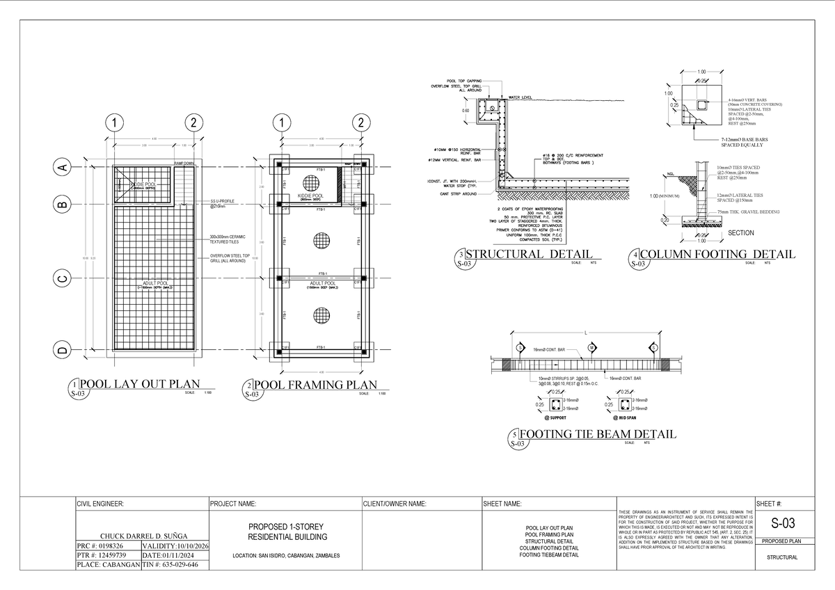 CIVIL 101: Proposed Residential Building Pool Layout & Structural ...