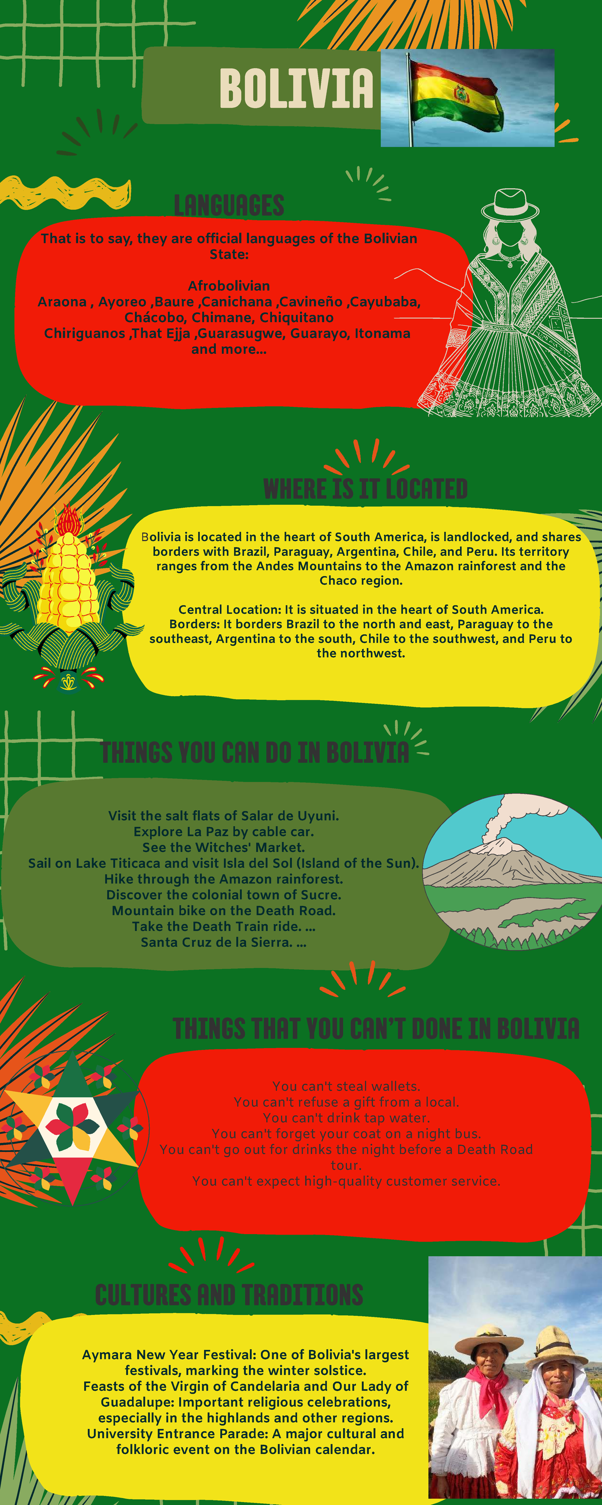 Infografía sobre Bolivia: Lenguas, Cultura y Turismo - Studocu