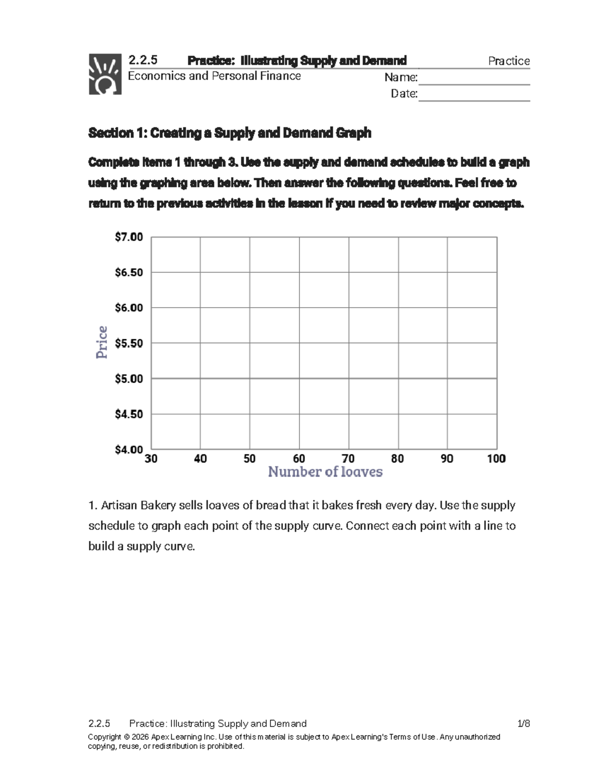 2.2.5 Practice: Supply and Demand Graphing in Economics - Studocu