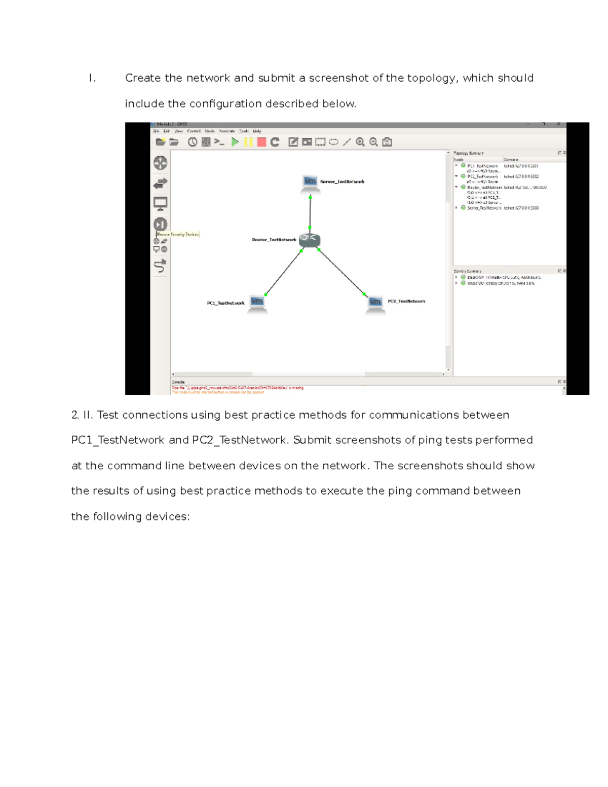 CYB220 Module Two Jeremy Allen - I. Create the network and submit a ...