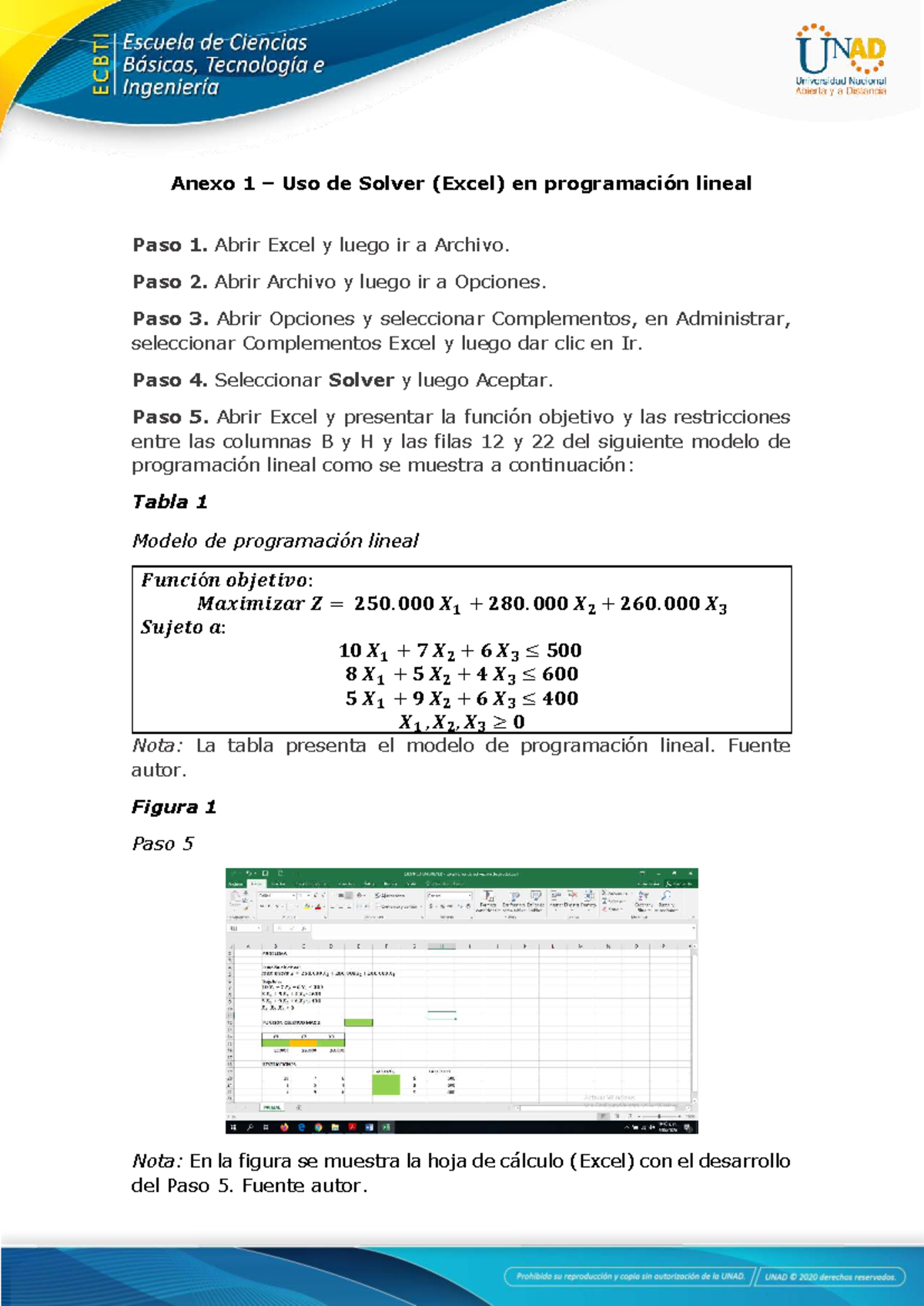 Anexo 1 - Guía para Uso de Solver en Programación Lineal (Excel) - Studocu