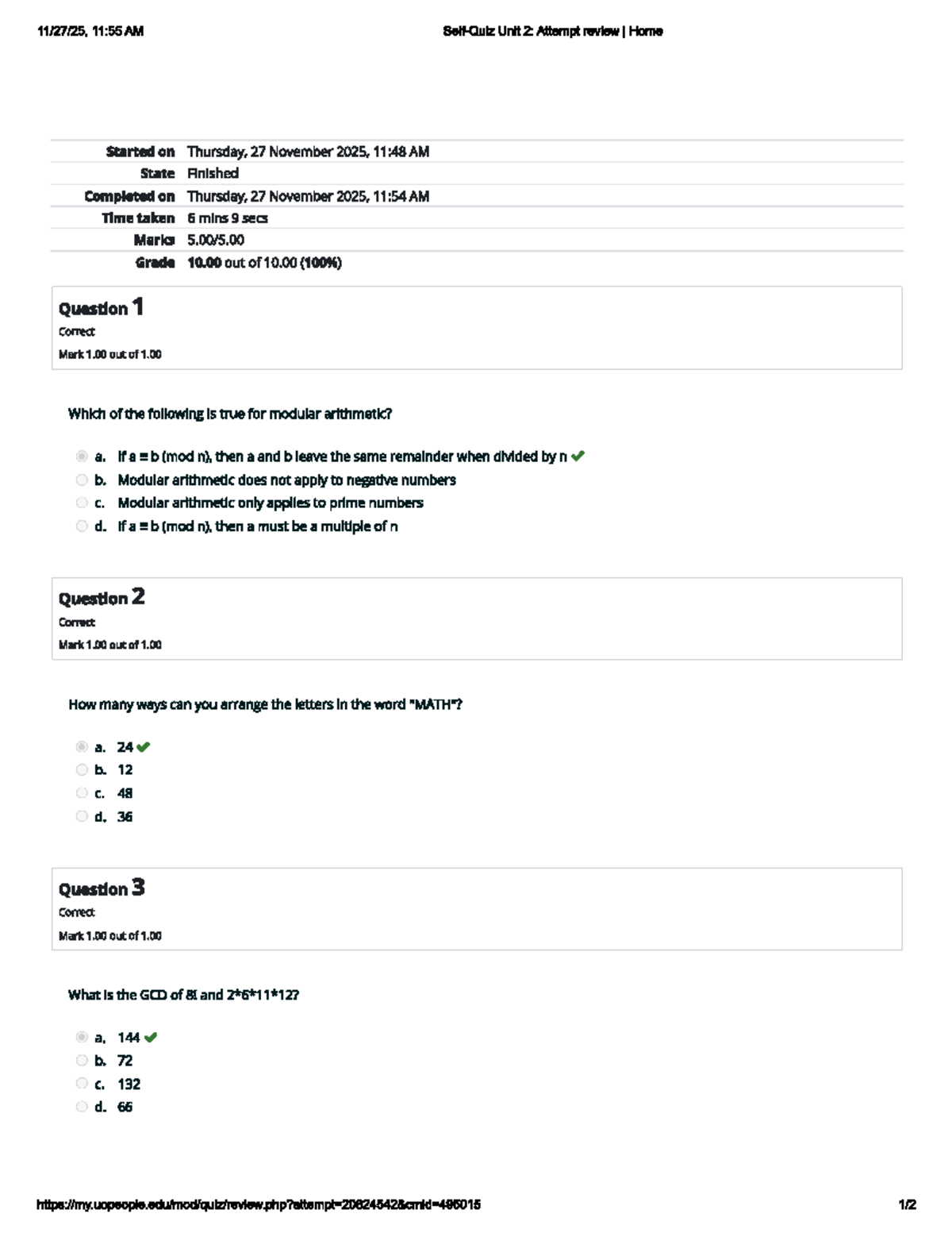 MATH 1302 Self Quiz Review - Unit 2 - Studocu