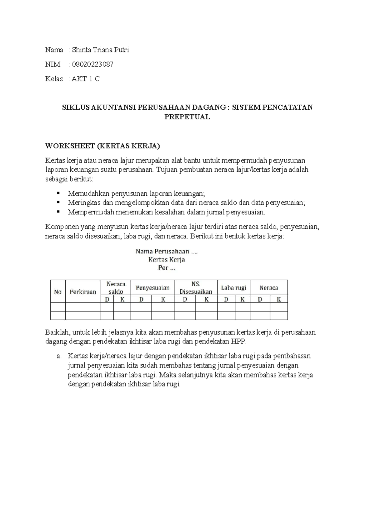 Kertas Kerja Akuntansi Perusahaan Dagang: Siklus & Laporan Keuangan ...