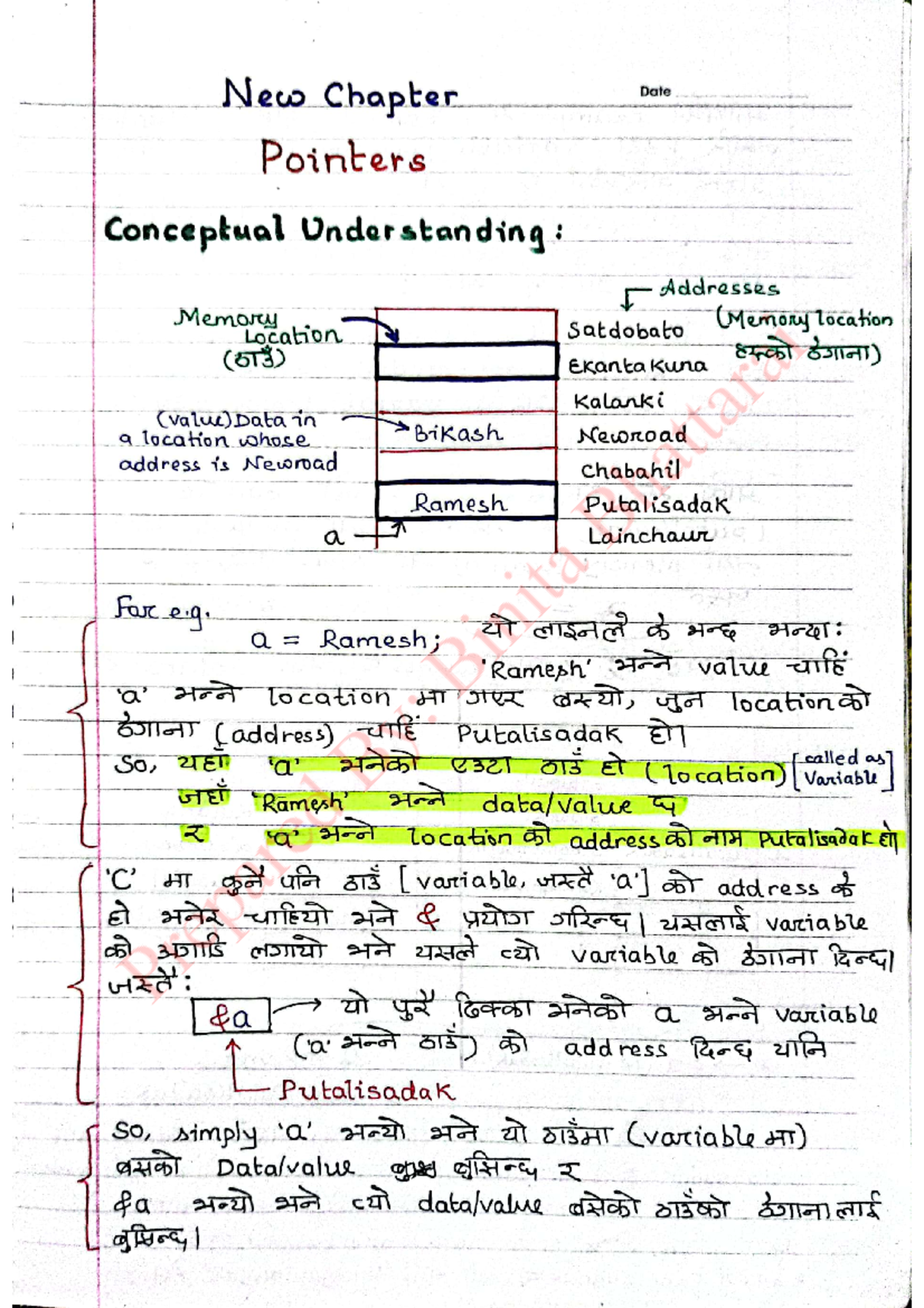 Pointer - This is an very easy handwritten note provided by lecturer ...