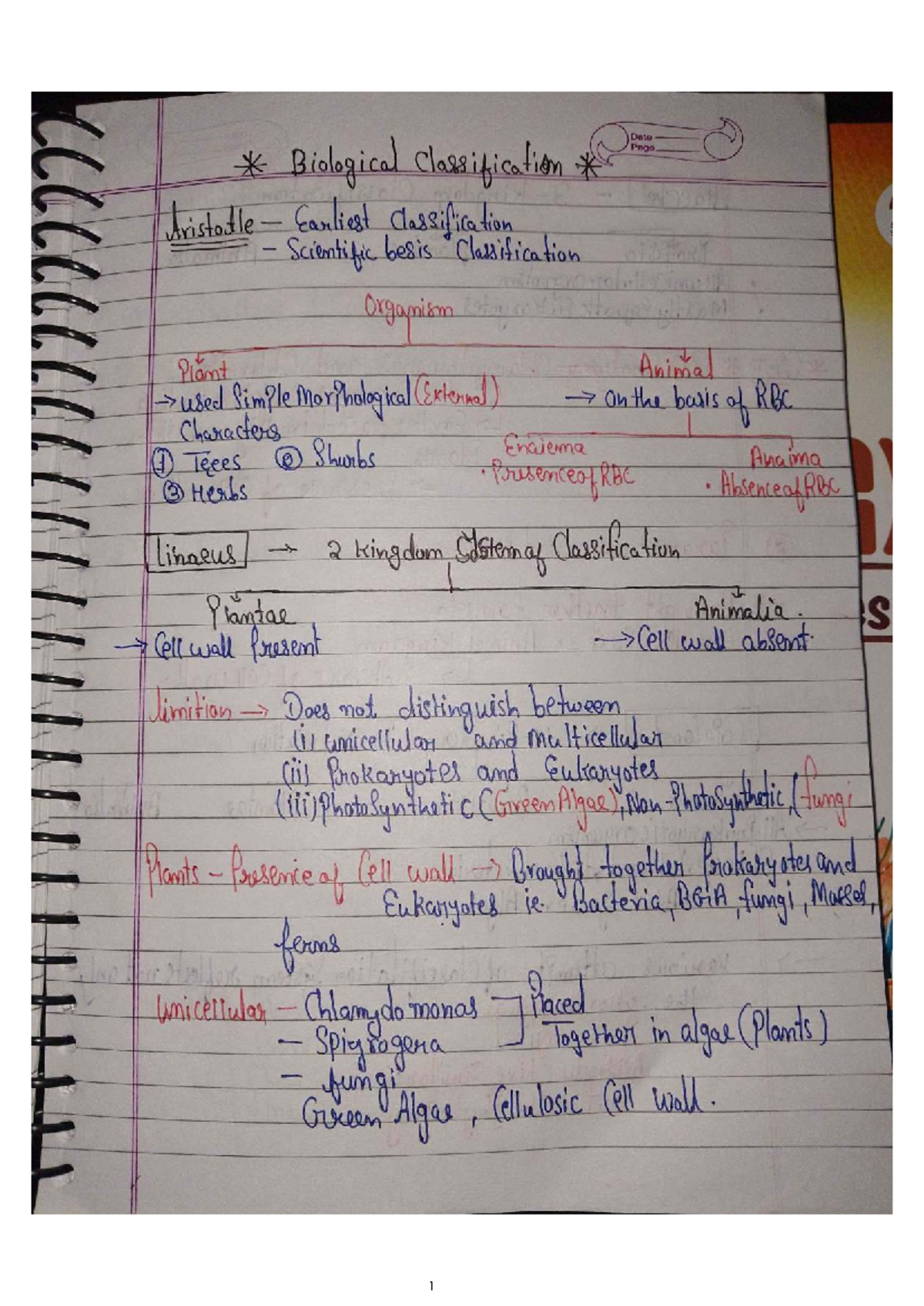 Biological Classification Overview: Aristotle to Copeland (BIO 101 ...