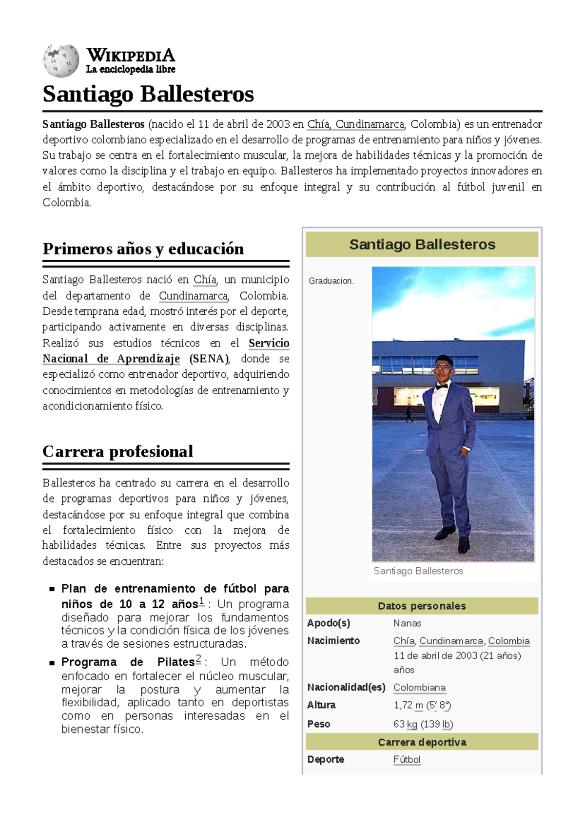 Daniel Ballesteros - wikipedia - Santiago Ballesteros Santiago ...